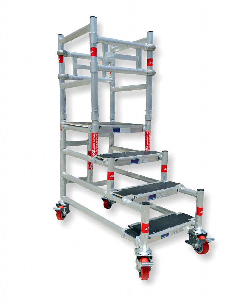 FOLDING PODIUM STEP TOWER - ACE SCAFFOLDINGS