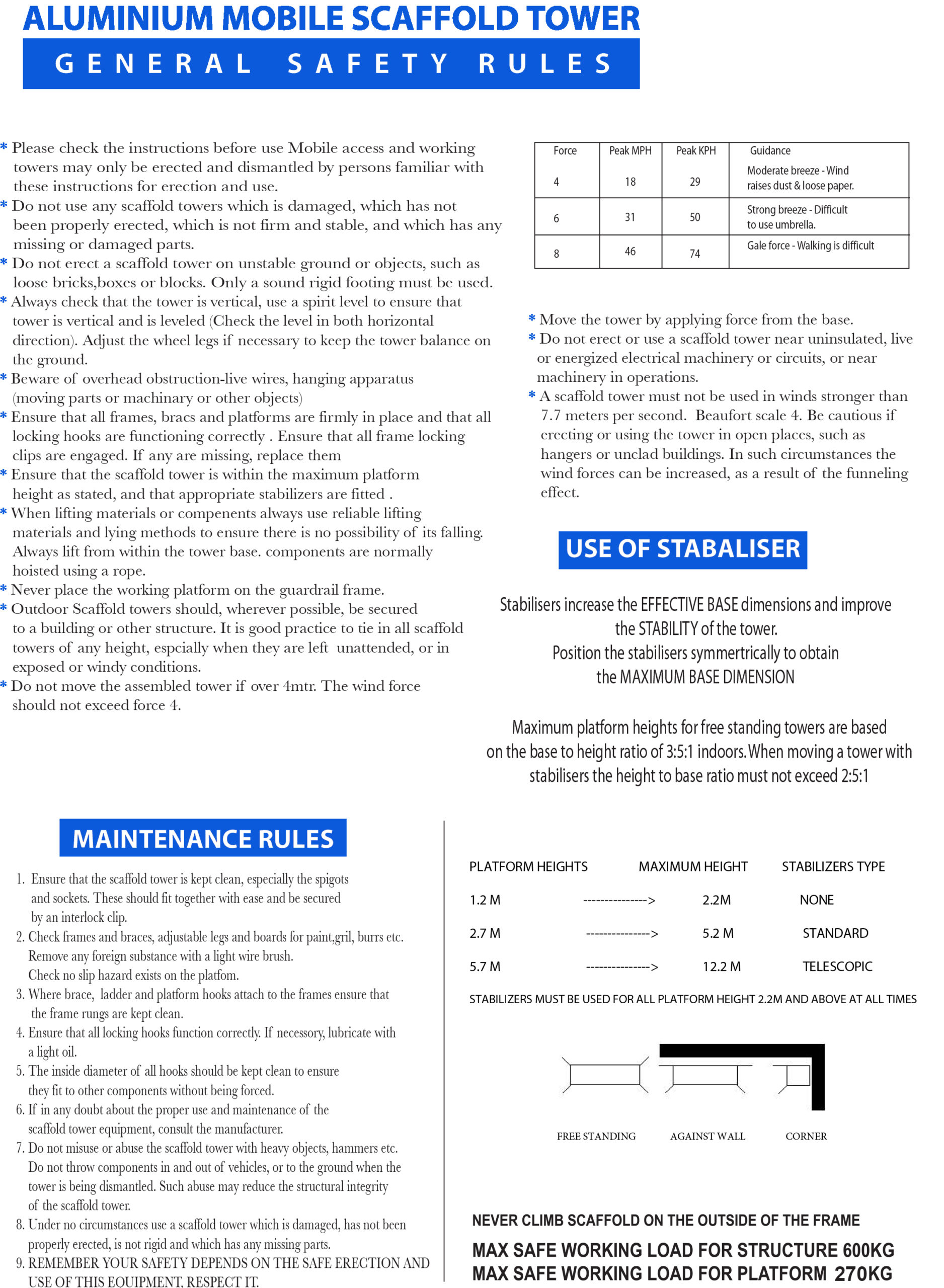 aluminium tower erection manual - ACE SCAFFOLDINGS