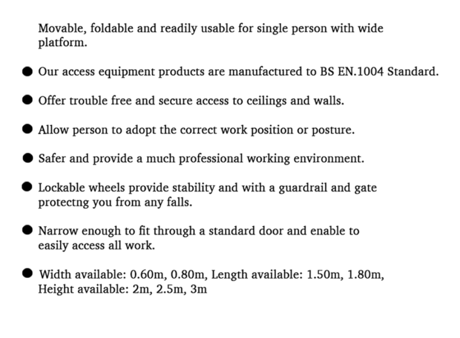 Aluminium Folding Tower 2.0L x 0.8W/ 3.0H - ACE SCAFFOLDINGS
